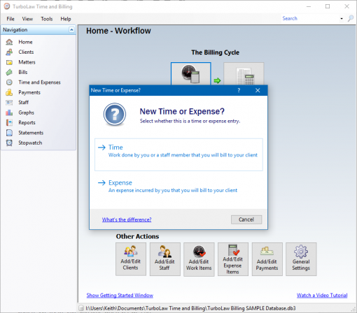 Legal Time Recording and Billing with TurboLaw Software
